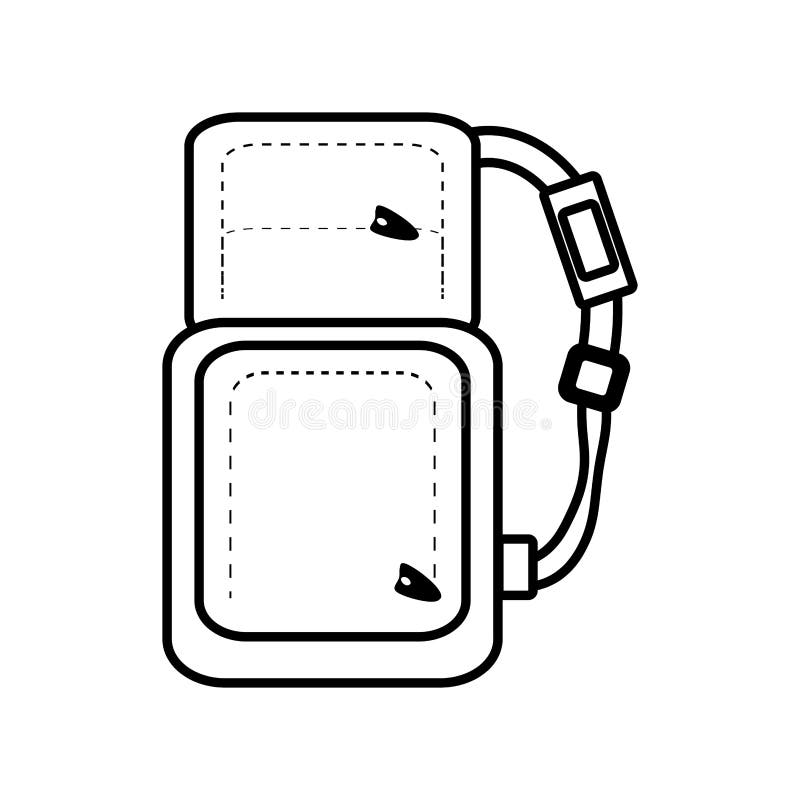 Outline Packback Travel Bag Tourist Side View Stock Vector ...