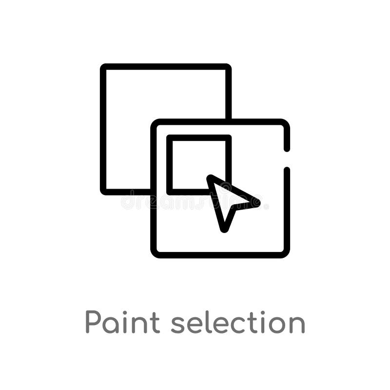 Paint Selection Icon. Thin Linear Paint Selection Outline Icon Isolated ...