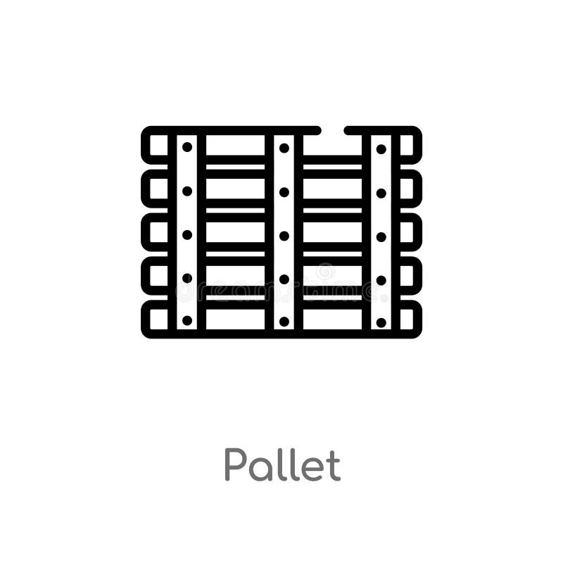 Outline Pallet Vector Icon. Isolated Black Simple Line Element ...