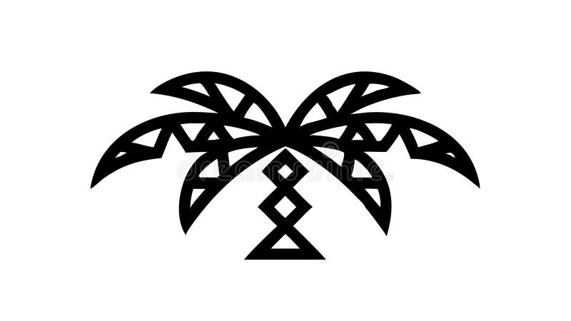 Outline Palm Tree Icon for Summer and Tropical Themes, Vector Design ...