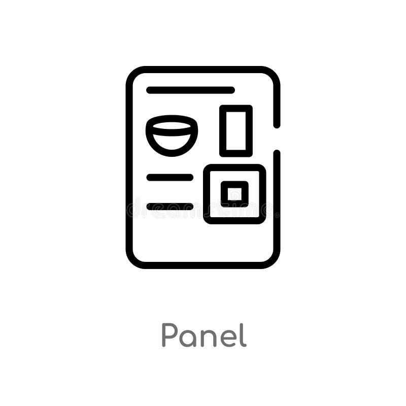Outline Panel Vector Icon. Isolated Black Simple Line Element ...
