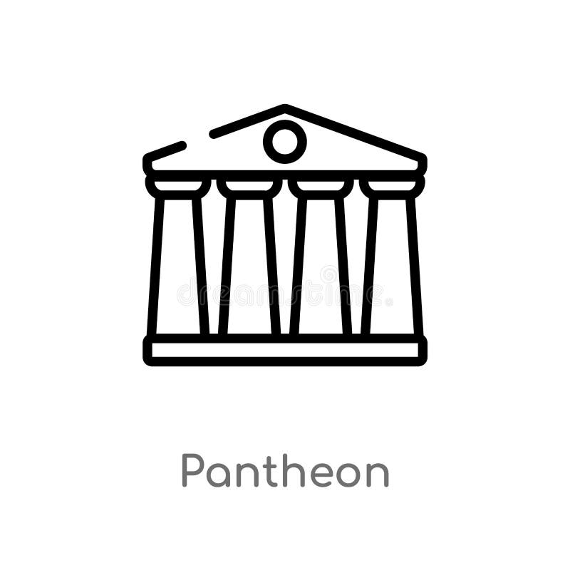 Outline Pantheon Vector Icon. Isolated Black Simple Line Element ...