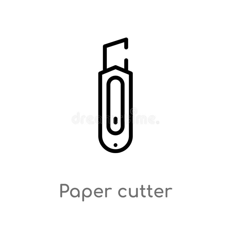 Outline Paper Cutter Vector Icon. Isolated Black Simple Line Element ...