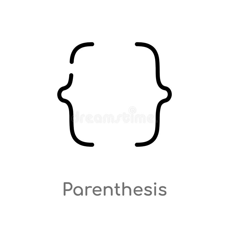 Parenthesis Outline Vector Icon. Thin Line Black Parenthesis Icon, Flat ...