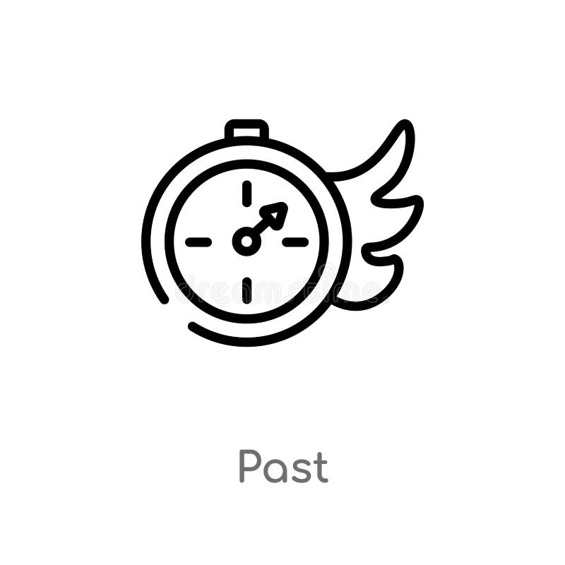 Outline Past Vector Icon. Isolated Black Simple Line Element ...