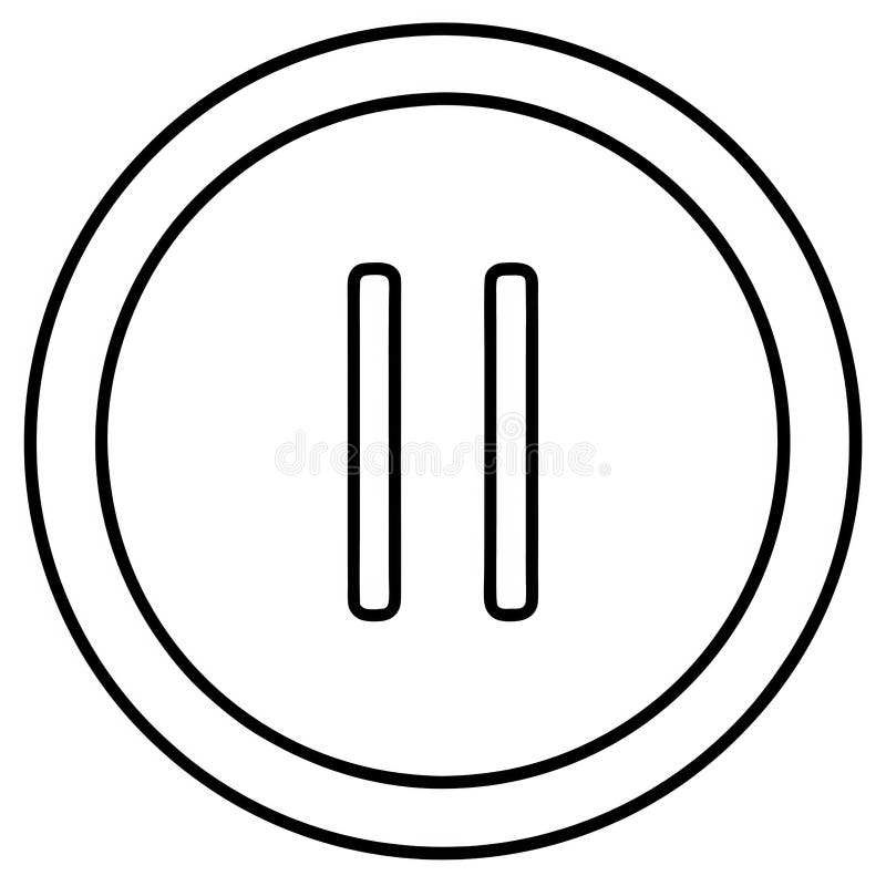 Outline of a Pause Button Representing Stop Functionality in a ...