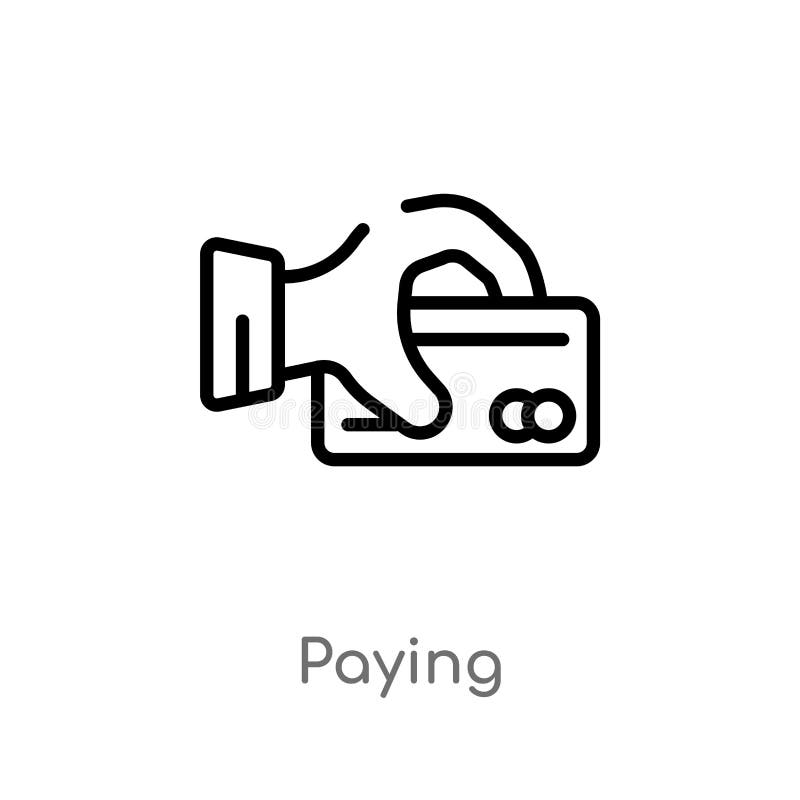 Outline Paying Vector Icon. Isolated Black Simple Line Element ...