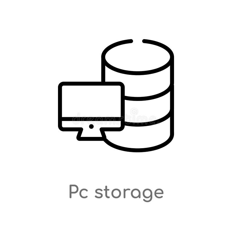 Pc Storage Icon In Different Style Vector Illustration. Two Colored And ...