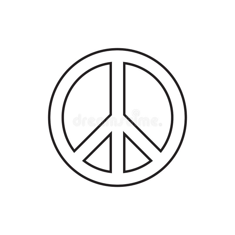 Outline peace sign stock vector. Illustration of simple - 189466431
