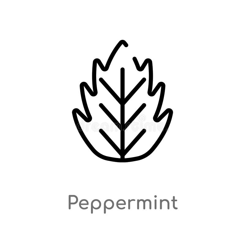 Outline Peppermint Vector Icon. Isolated Black Simple Line Element ...