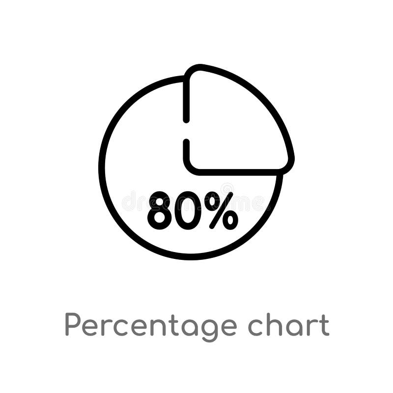 Outline Percentage Chart Vector Icon. Isolated Black Simple Line ...