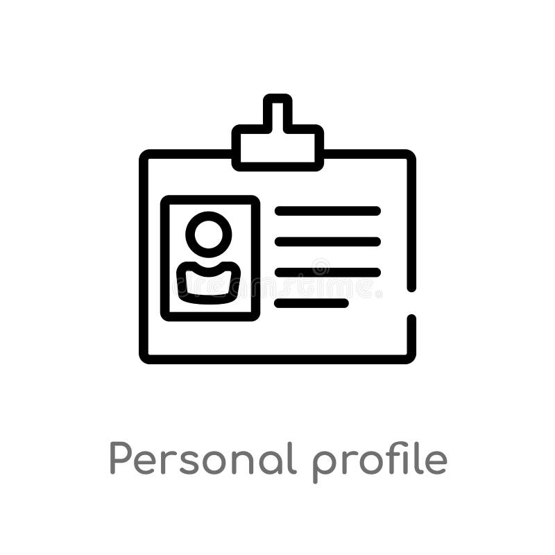 Outline Personal Profile Vector Icon. Isolated Black Simple Line ...