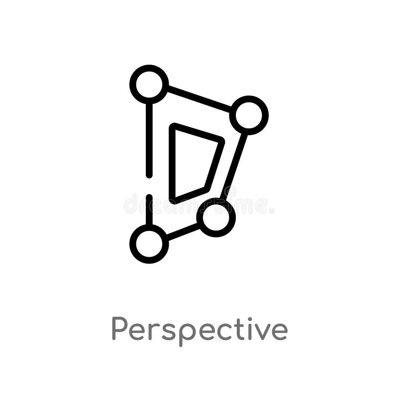 Outline Perspective Vector Icon. Isolated Black Simple Line Element ...