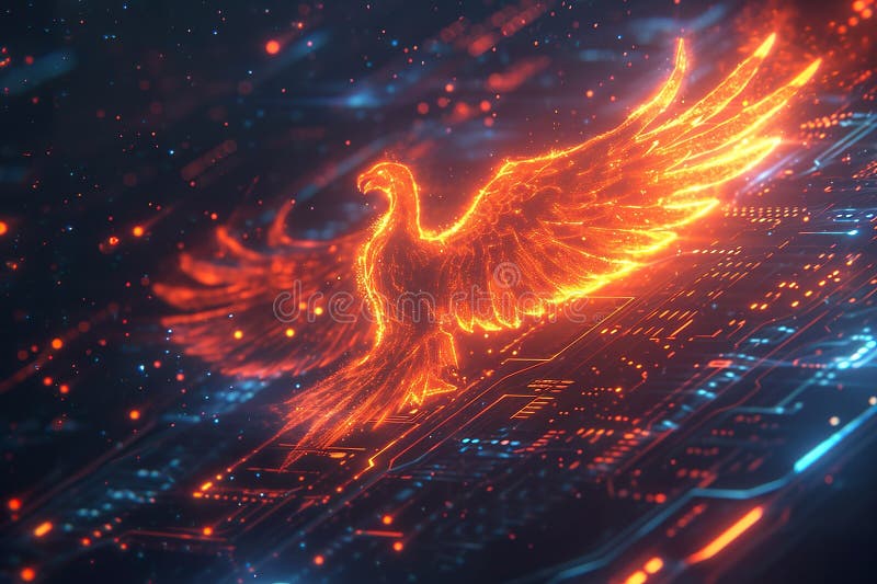 The Outline of a Phoenix, Showcase Interface Cosmic Background Stock ...