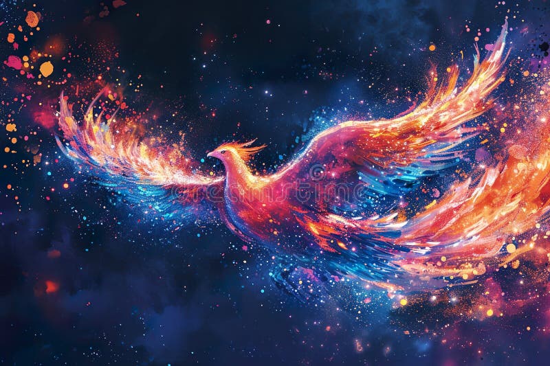 The Outline of a Phoenix, Showcase Interface Cosmic Background Stock ...
