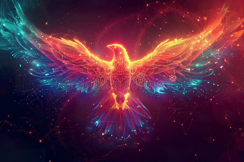 The Outline of a Phoenix, Showcase Interface Cosmic Background Stock ...