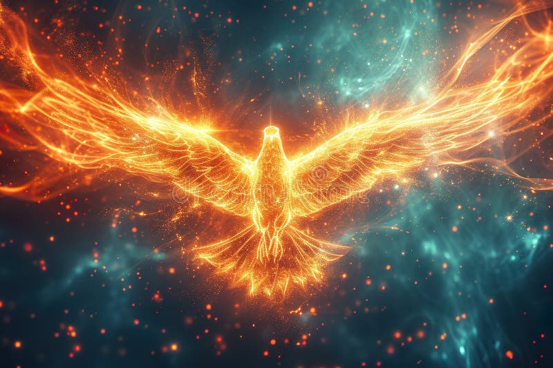 The Outline of a Phoenix, Showcase Interface Cosmic Background Stock ...