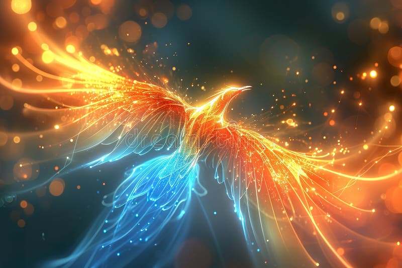The Outline of a Phoenix, Showcase Interface Cosmic Background Stock ...