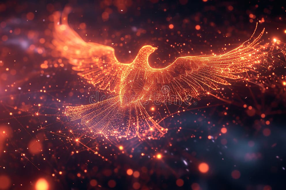 The Outline of a Phoenix, Showcase Interface Cosmic Background Stock ...