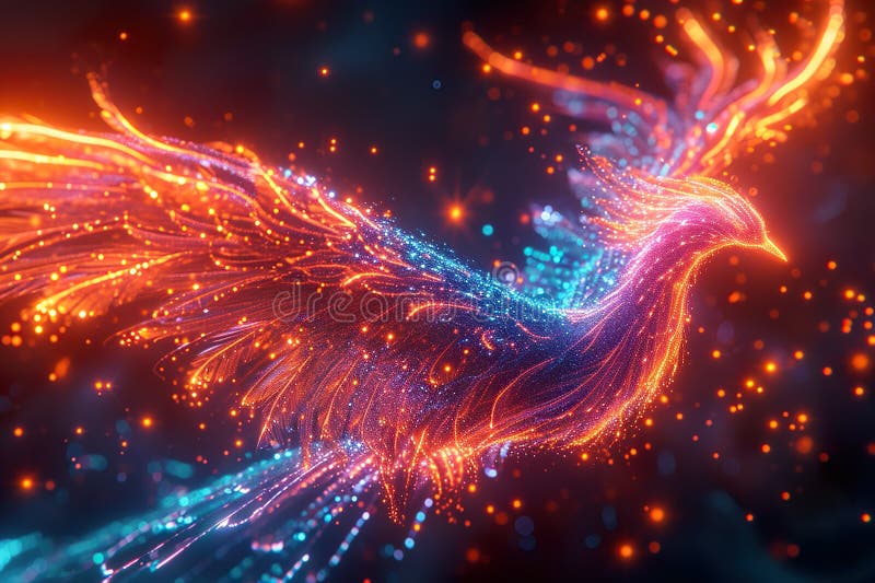 The Outline of a Phoenix, Showcase Interface Cosmic Background Stock ...