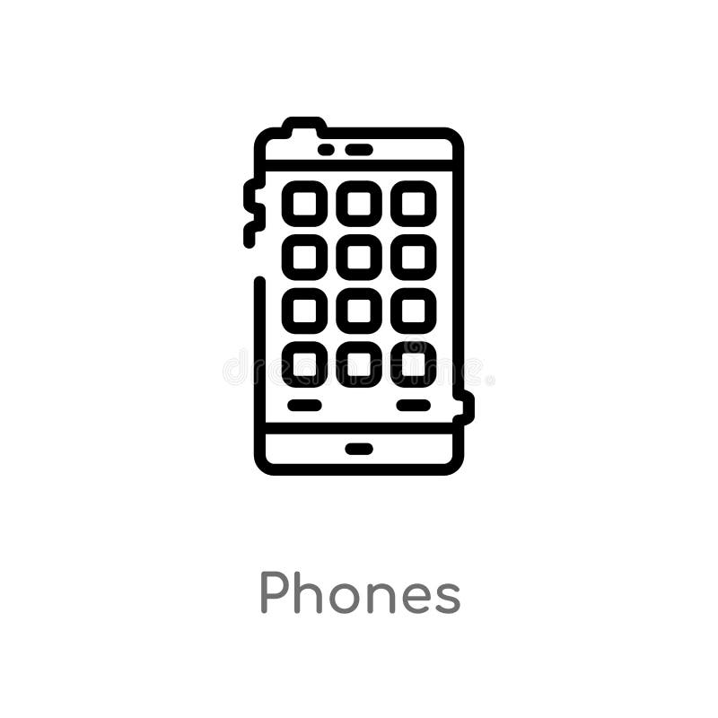 Outline Phones Vector Icon. Isolated Black Simple Line Element ...