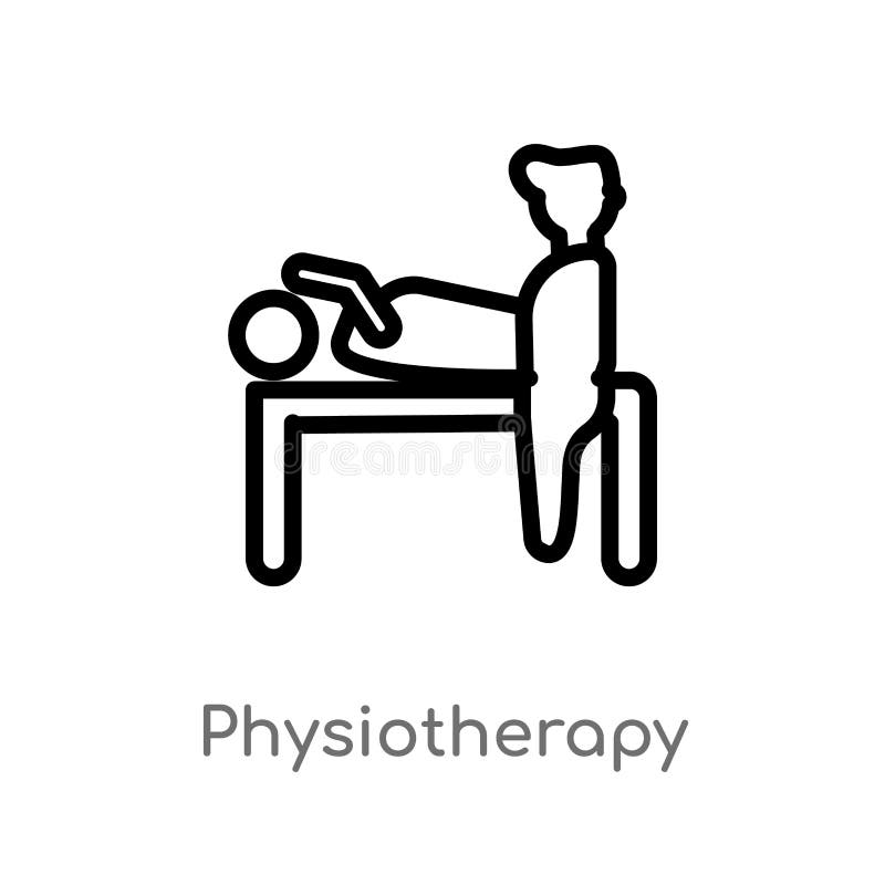 Outline Physiotherapy Vector Icon. Isolated Black Simple Line Element ...