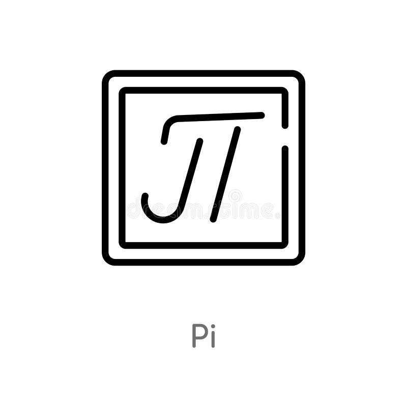 Outline Pi Vector Icon. Isolated Black Simple Line Element Illustration ...