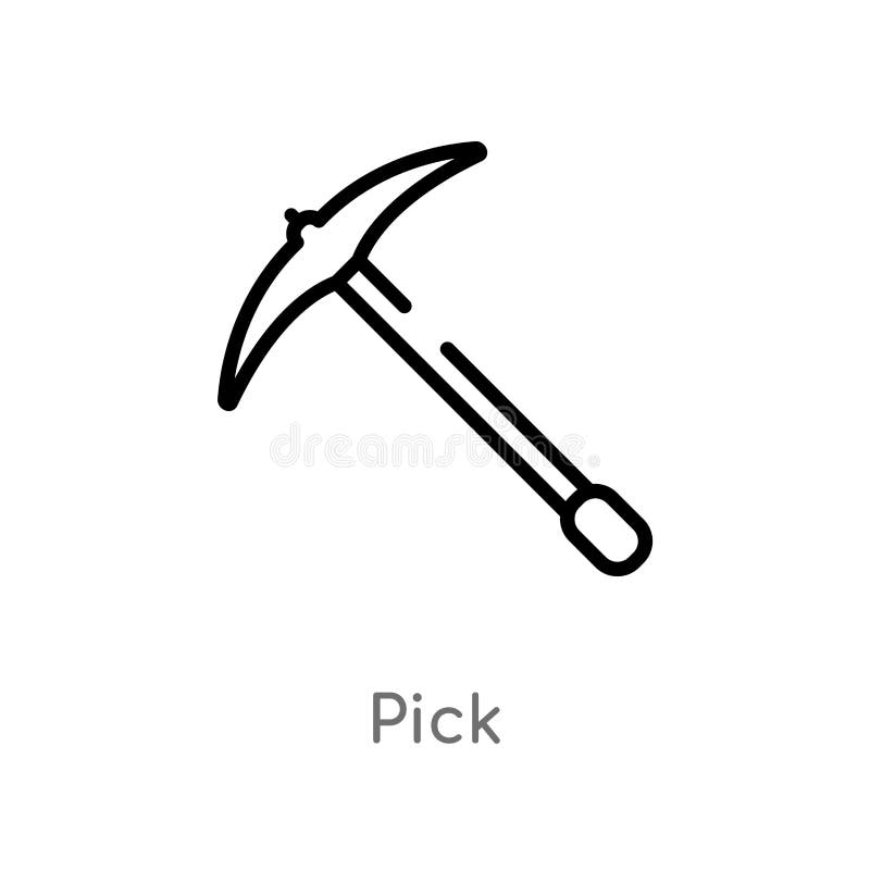 Outline Pick Vector Icon. Isolated Black Simple Line Element ...