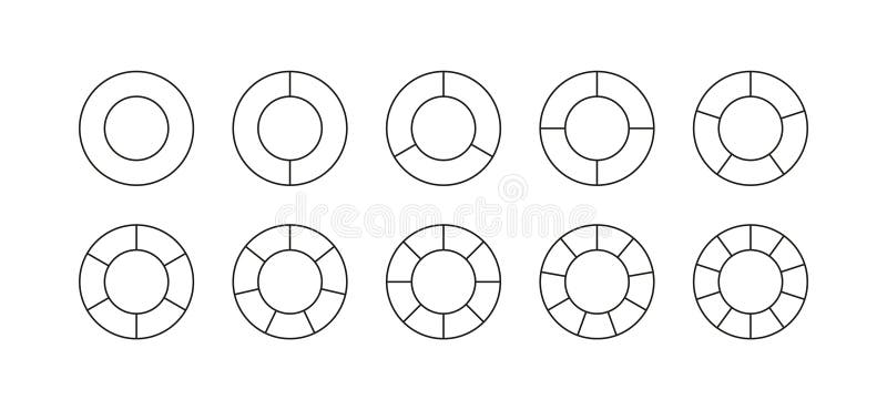 Outline Pie Diagram. Circular Section Graph. Circle Chart Divided into ...