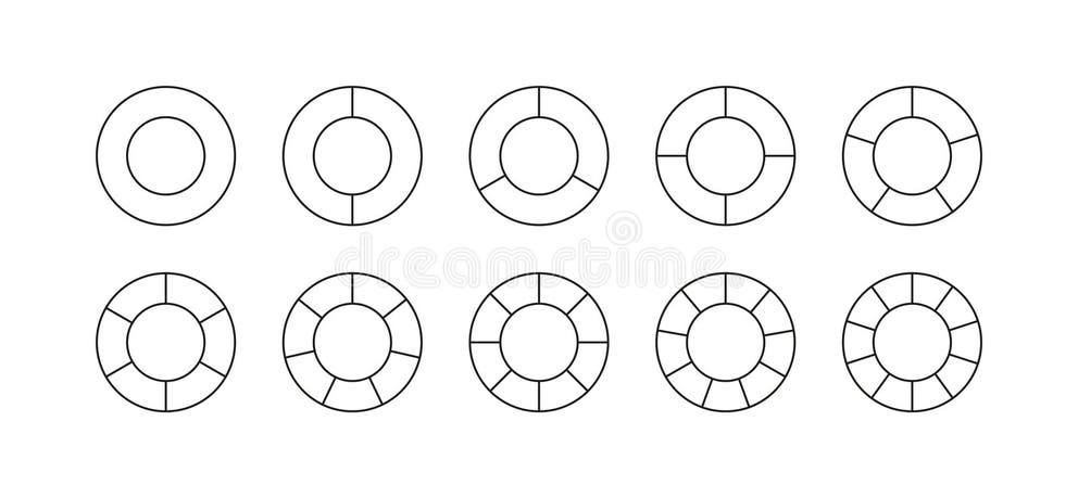 Outline Pie Diagram. Circular Section Graph. Circle Chart Divided into ...