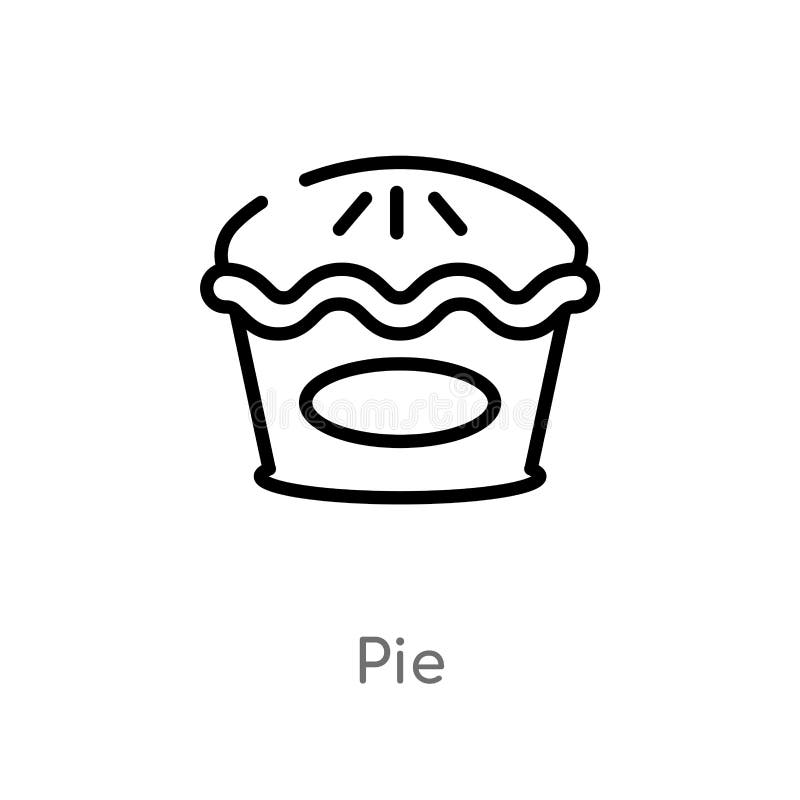 Outline Pie Vector Icon. Isolated Black Simple Line Element ...