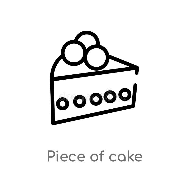 Outline Cake Slice Vector Icon. Isolated Black Simple Line Element ...