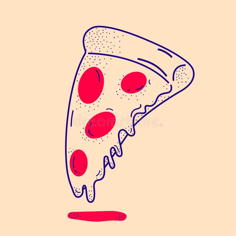 Outline pizza stock vector. Illustration of black, pizza - 258586267