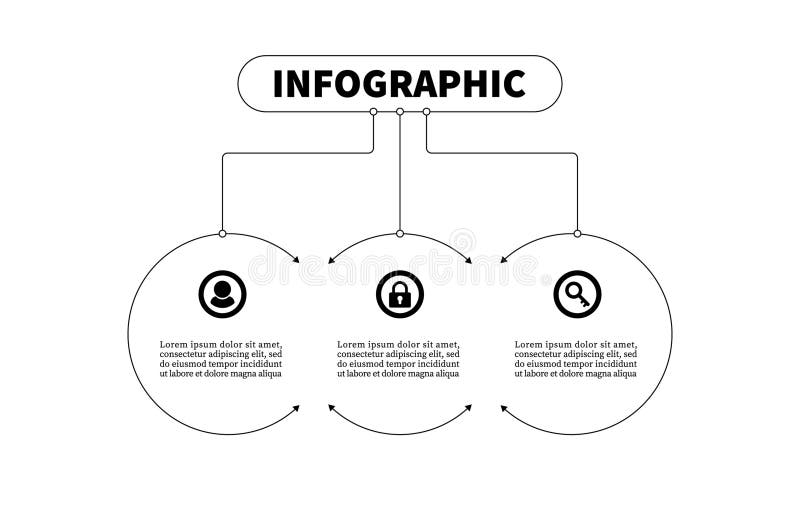 Outline Planning Infographic Vector Template Three-element. Design a ...