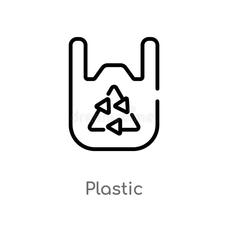 Outline Plastic Vector Icon. Isolated Black Simple Line Element ...