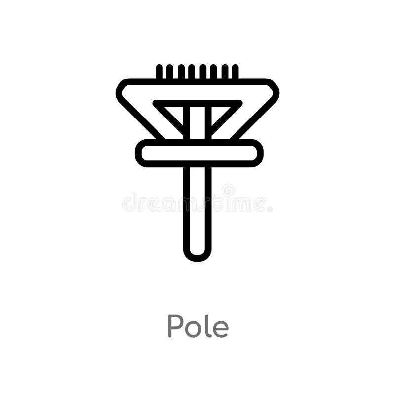 Outline Pole Vector Icon. Isolated Black Simple Line Element ...