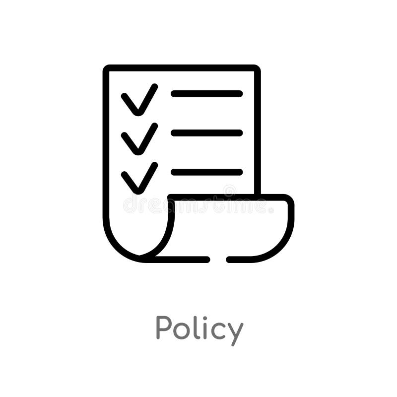 Policy Icon on White Background. Simple Element Illustration from Law ...