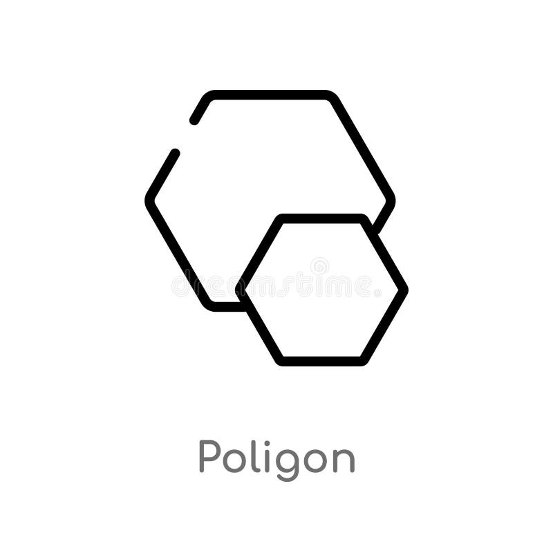 Outline Poligon Vector Icon. Isolated Black Simple Line Element ...