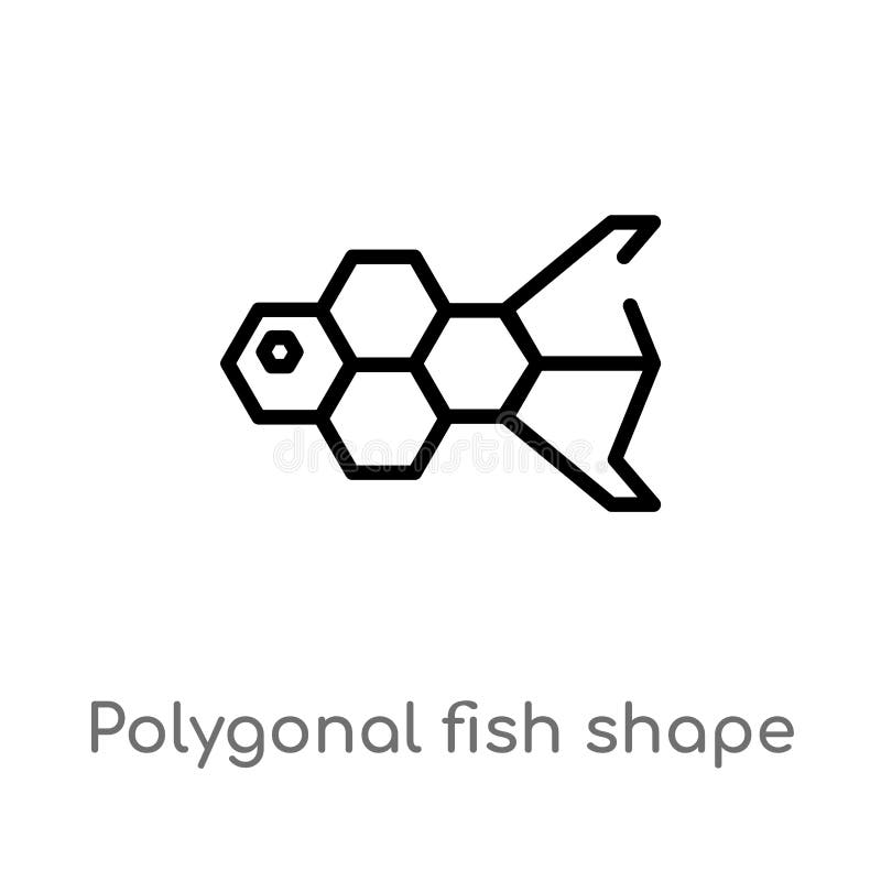 Outline Polygonal Fish Shape of Small Triangles Vector Icon. Isolated ... Outline Polygonal Fish Shape of Small Triangles Vector Icon. Isolated ...