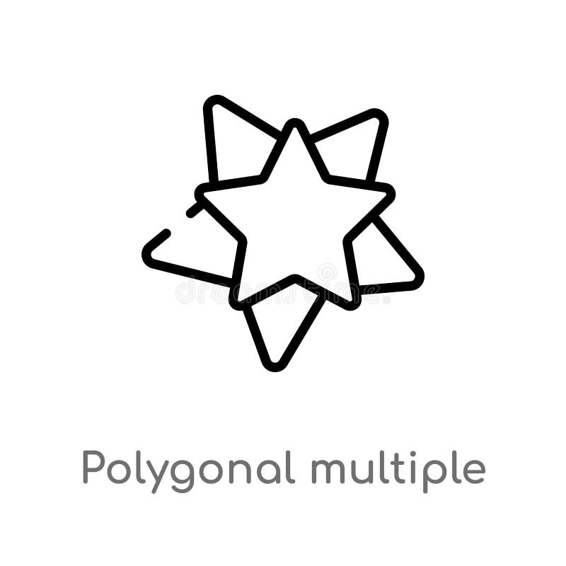 Outline Polygonal Multiple Stars Vector Icon. Isolated Black Simple ...