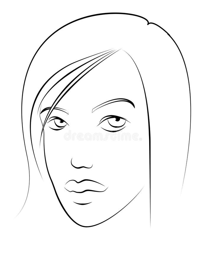 Outline portrait stock illustration. Illustration of white - 3112695