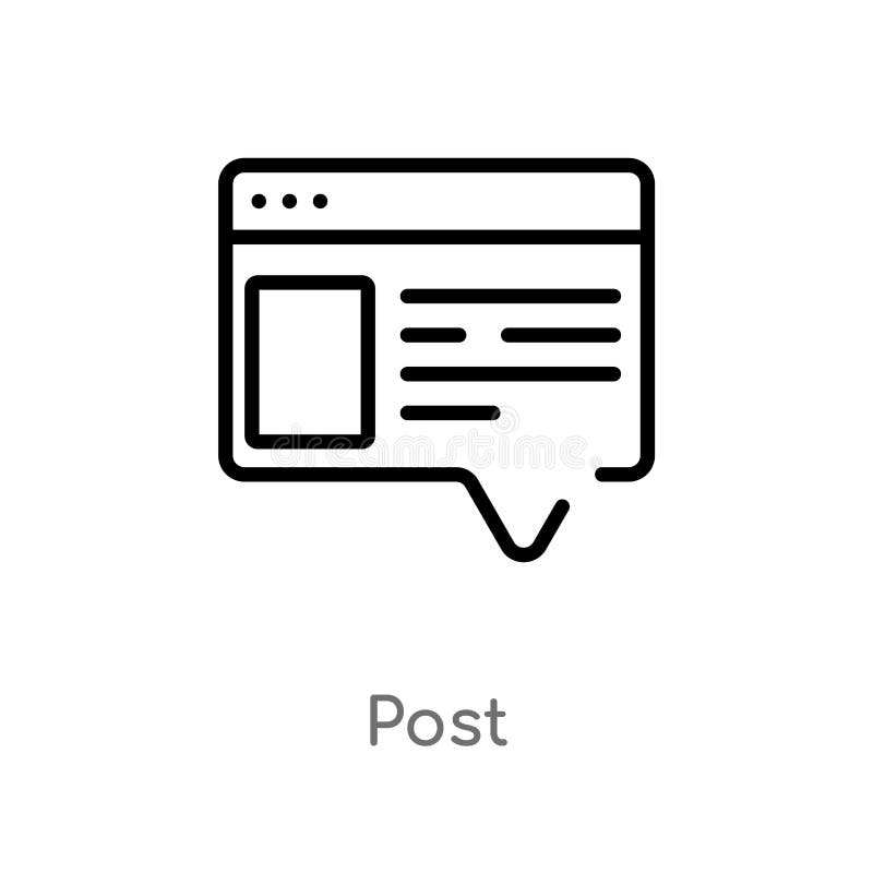 Outline Post Office Vector Icon. Isolated Black Simple Line Element ...