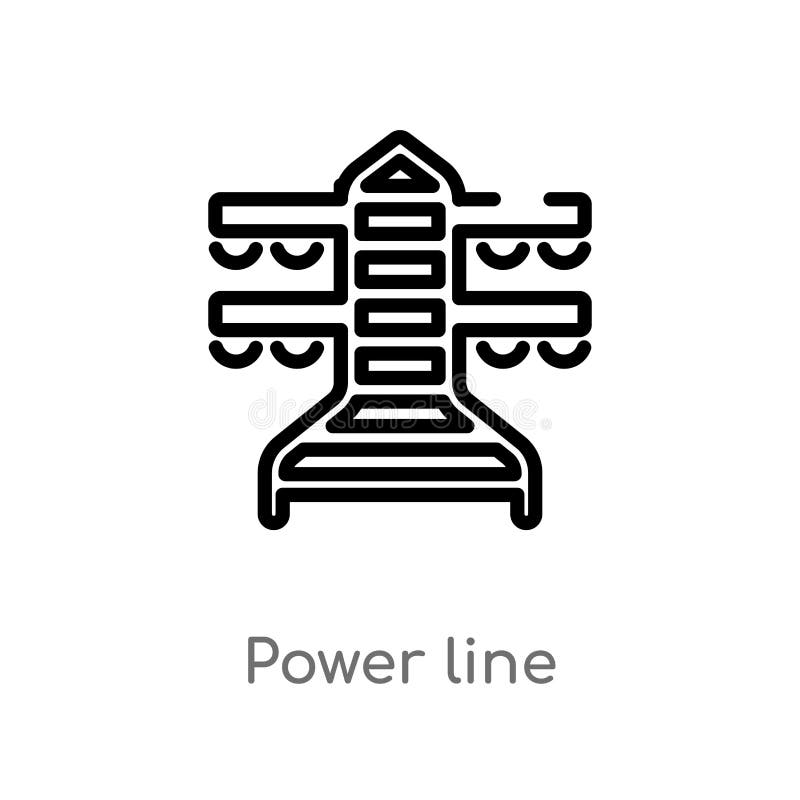 Outline Eco Power Vector Icon. Isolated Black Simple Line Element ...