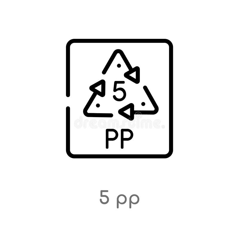 Outline 5 Pp Vector Icon. Isolated Black Simple Line Element ...