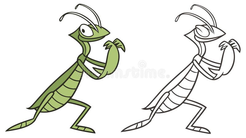 Outline Praying Mantis, Simple Insect Sketch, Vector Design Generative ...