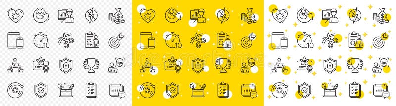 Outline Presentation Board, Antistatic and Vinyl Record Line Icons. for ...
