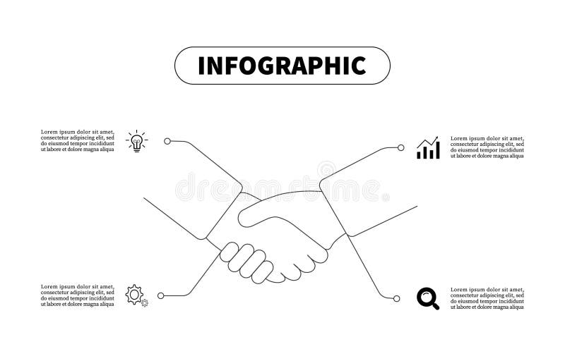 Outline Presentation Business Infographic with 4 Options. Plan Timeline ...