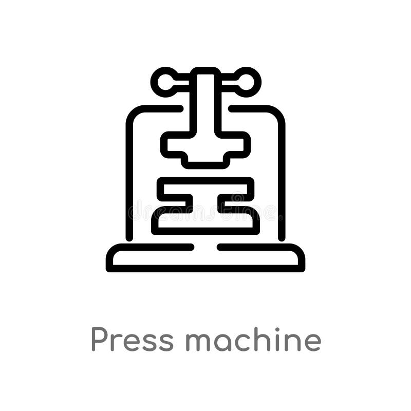 Outline Press Play Button Vector Icon. Isolated Black Simple Line ...