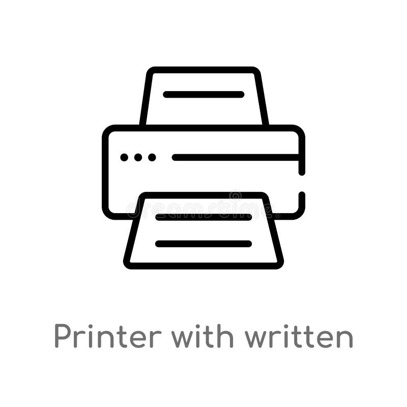 Outline Printer Vector Icon. Isolated Black Simple Line Element ...