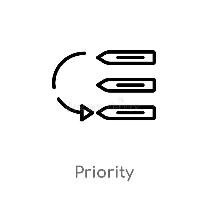 Outline Priority Vector Icon. Isolated Black Simple Line Element ...